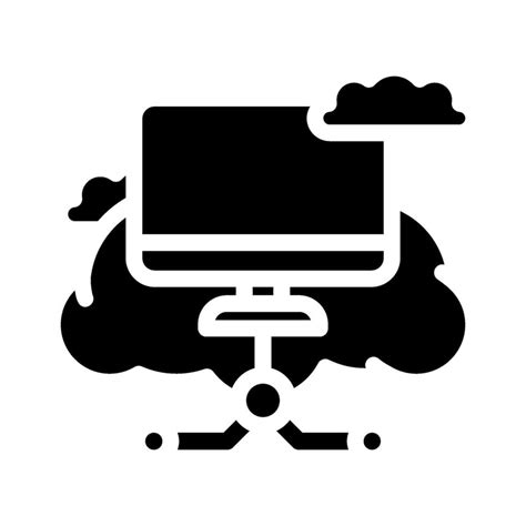 Virtual Machine Cloud Computing Glyph Icon Illustration 54190086 Vector