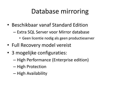 Ppt Sql Server High Availability En Database Mirroring Powerpoint