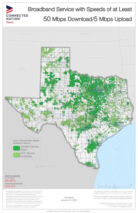 Texas Broadband State Maps Connected Nation