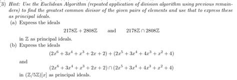 solved 3 hint use the euclidean algorithm repeated
