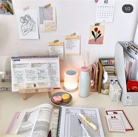 Korean Aesthetic Study Table Making Notes Can Be Different For