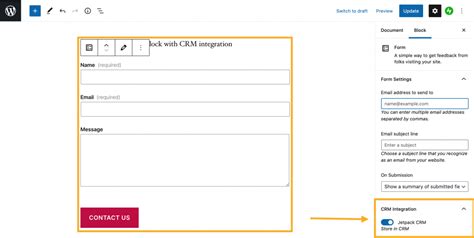 Jetpack Contact Forms Jetpack Crm