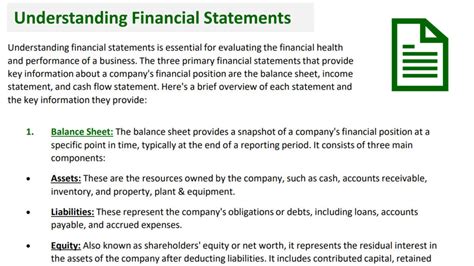 Understanding Financial Statements IBA