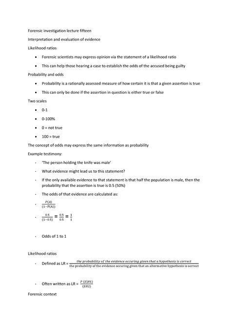 Forensic Investigation Lecture Fifteen Warning Tt Undefined