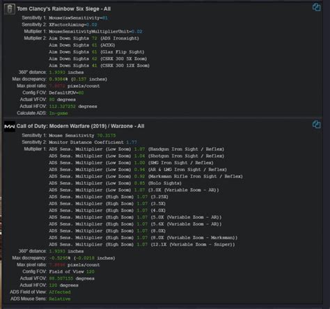 Siege To COD Warzone Technical Discussion Mouse Sensitivity Community