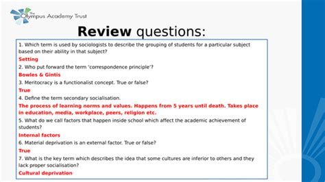 Gcse Sociology Aqa Education Unit Teaching Resources