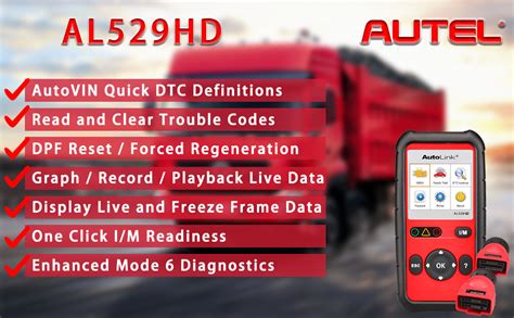 autel autolink al529hd obd2 scanner with screen wiper 2025