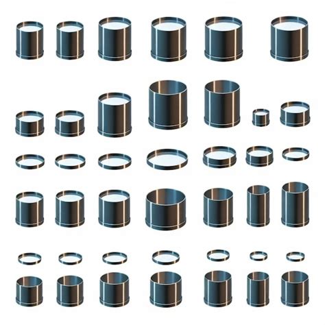 Premium Vector A Collection Of Silver Objects With A Blue Background