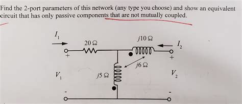 Solved Find The Port Parameters Of This Network Any Type Chegg