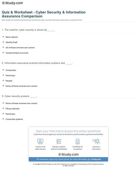 Cyber Security Worksheet — Db