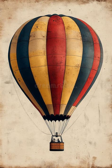 Floating Serenity Minimalist Hot Air Balloon Stock Illustration Illustration Of Clean