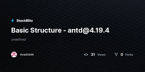 Basic Structure Antd4194 Stackblitz