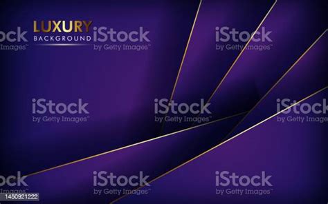 Luxurious Abstract Purple Gradient Golden Line With Overlap Layers Background Eps10 Vector Stock