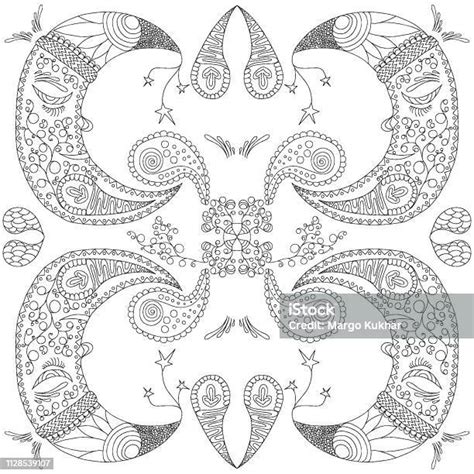 성인에 대 한 색칠에 대 한 장식 요소와 장식 자 문 손 그리기 디자인에 대 한 완벽 한 패턴입니다 벡터 일러스트 레이 션 0명에 대한 스톡 벡터 아트 및 기타 이미지