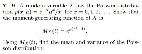 Solved A Random Variable X Has The Poisson Chegg