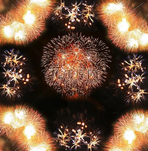 爆炸的烟花拼贴画高清摄影大图 千库网