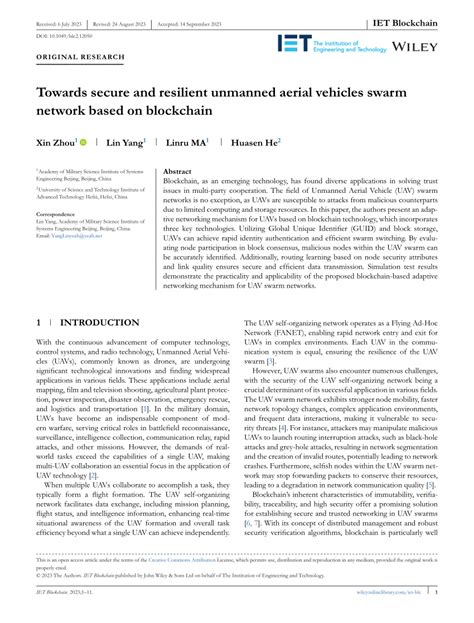 Pdf Towards Secure And Resilient Unmanned Aerial Vehicles Swarm
