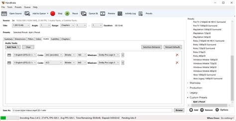 Audio Track Codec Not Saving With Custom Preset Issue Handbrake Handbrake Github