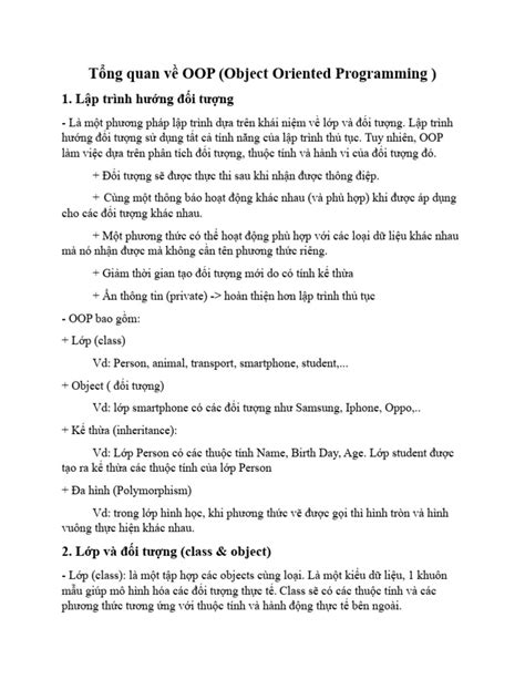 tổng quan về oop pdf