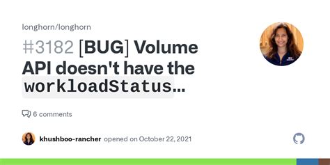 Bug Volume Api Doesnt Have The `workloadstatus` Updated · Issue
