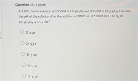 Solved A L Buffer Solution Is M In HC H O And Chegg