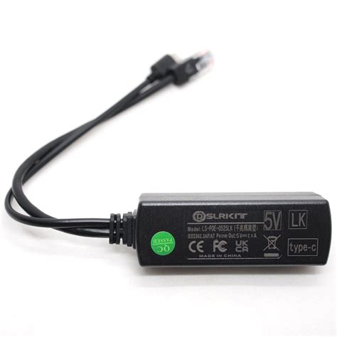 Dslrkit Gigabit Usb Type C Active Poe Splitter 48v To 5v Ieee8023af