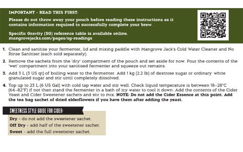 Raspberry And Lime Hard Apple Cider Kit Mangrove Jacks Craft Series