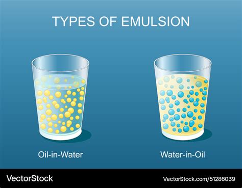 Emulsion Types Mixture Of Liquids Royalty Free Vector Image