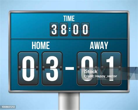 축구 축구 기계 점수 판 투명 한 배경에 고립의 크리에이 티브 벡터 일러스트 아트 디자인 레트로 빈티지 카운트 다운 시간 결과 표시 개념 그래픽 스포츠 요소 3차원 형태에