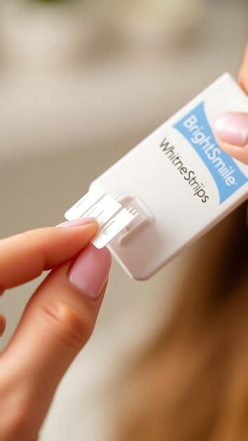 Closeup Of Brightsmile Whitening Strips Showing Effectiveness Premium
