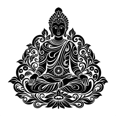 Seated Buddha Silhouette 54398751 Vector Art At Vecteezy