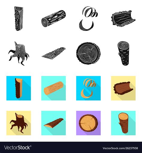 Isolated Object Tree And Raw Icon Set Royalty Free Vector