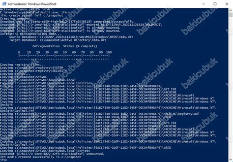 Windows Server 2016 Active Directory Snapshot Baki Çubuk