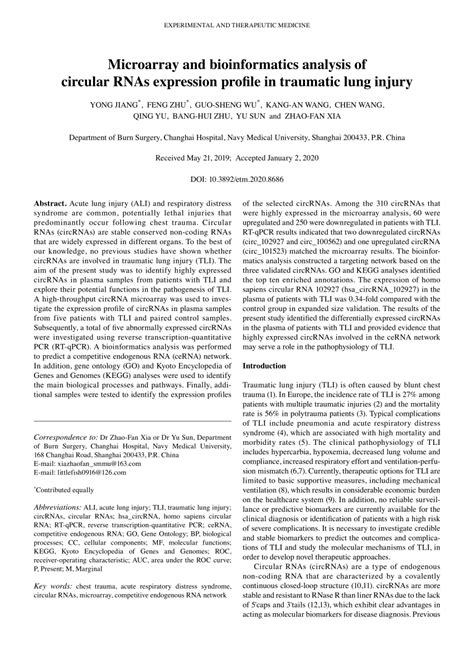pdf microarray and bioinformatics analysis of circular rnas