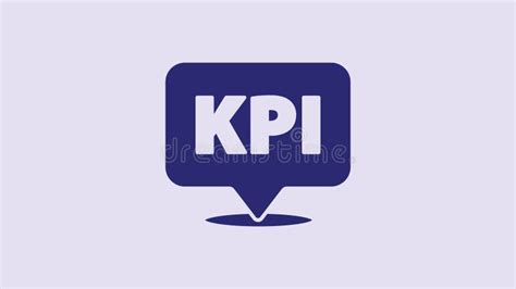 Blue Kpi Key Performance Indicator Icon Isolated On Purple Background 4k Video Motion Graphic