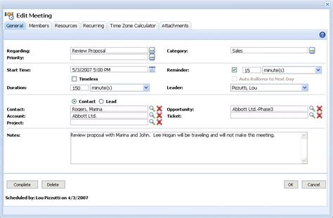 Adding Activities And History To A Custom Main Entity In The Saleslogix