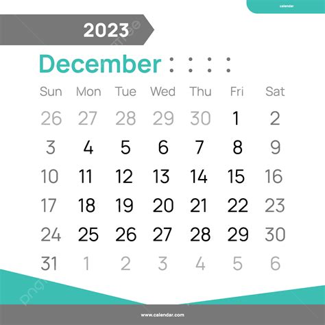 平面日曆 2023 年 12 月 日曆 2023 月向量圖案素材免費下載，png，eps和ai素材下載 Pngtree