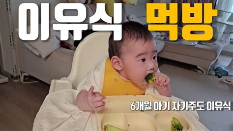 6개월 아기 이유식 먹방 L 자기주도 이유식 L 육아 일상 브이로그 Youtube