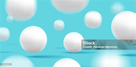 파란색 배경에 떨어지는 흰색 부드러운 구체 공간에서 점프하는 추상적 인 3d 모양 흰색 공이있는 동적 벽지 0명에 대한 스톡 벡터 아트 및 기타 이미지 Istock
