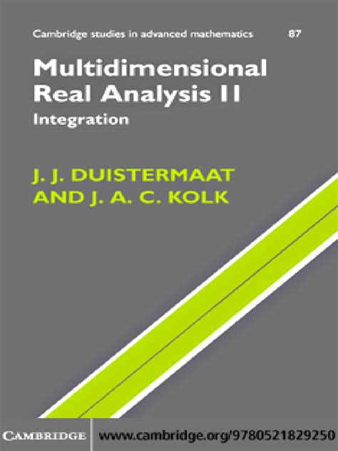 Multidimensional Real Analysis Ii Pdf