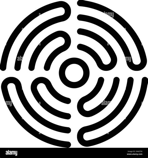 Electrical Induction System Icon Outline Vector Heating Vessel Cooking Magnetic Surface Stock