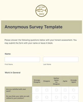 Anonymous Feedback Form For Employees Template Prntbl