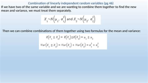 Edexcel A Level Statistics Linear Combinations Of Independent Normal