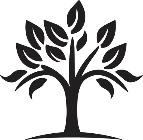 Eco Emblem Vector Tree Plantation Logo In Black Logo Design Sustainable