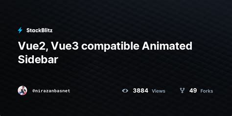 Vue2 Vue3 Compatible Animated Sidebar Stackblitz