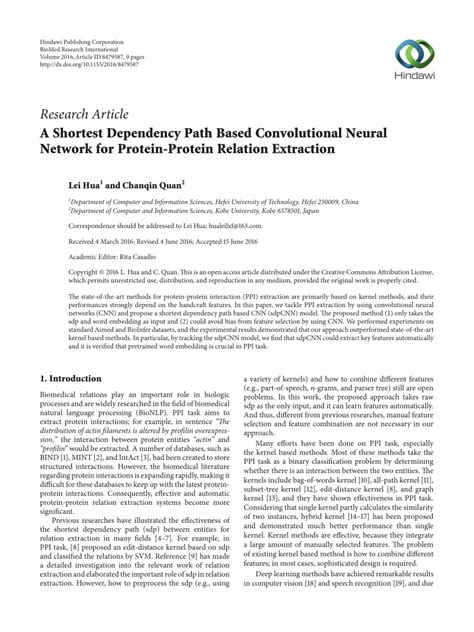 Pdf A Shortest Dependency Path Based Convolutional Neural Network For