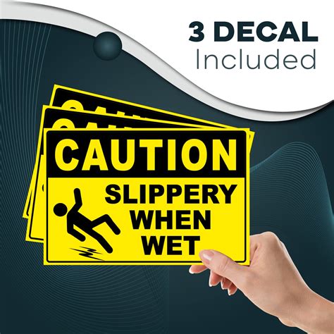 Caution Slippery When Wet Stickers