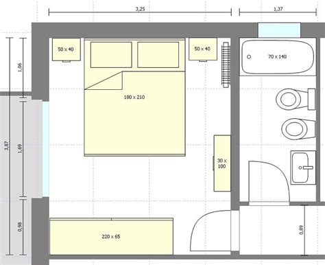 Hotel Room Plan With Two Beds And A Bathroom Small Double Bedroom