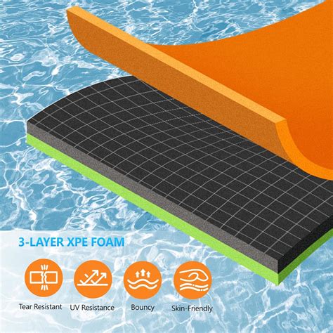 Pexmor Floating Water Mat 9 12 18 Ft Lily Pad Floating Mat For The Water 3 Layer Xpe Foam