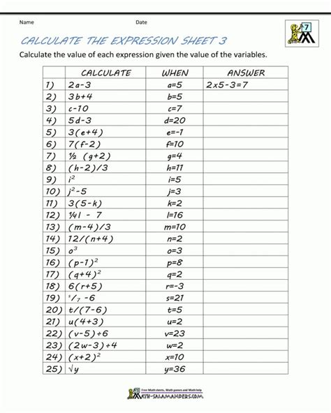7th Grade Math Worksheets Free Printable With Answers Peggy Worksheets